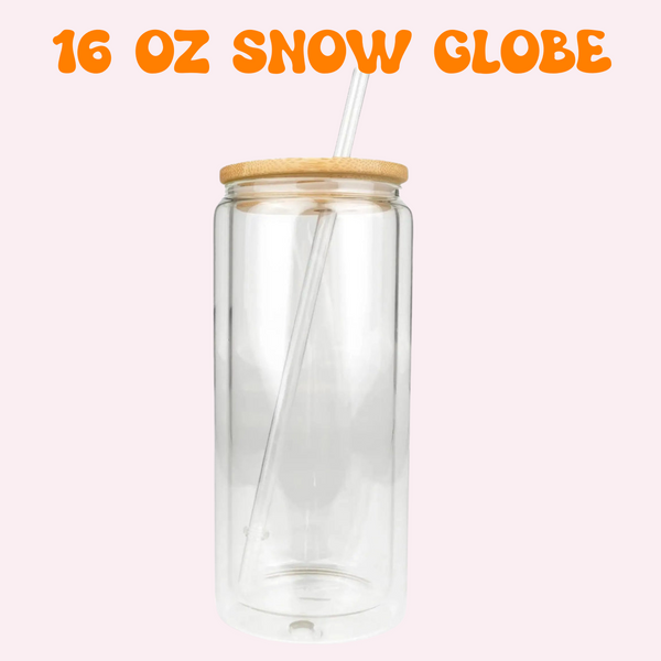16oz Glass Snow Globe Cup – Pursuit Of Creations